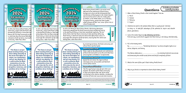 UKS2 Black History Month Differentiated Comprehension