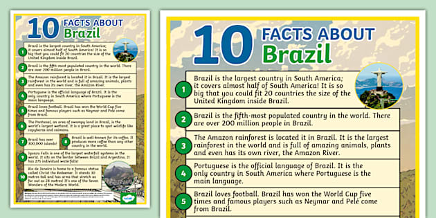 10 Facts About Brazil Display Poster