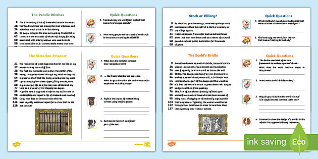 UKS2 60-Second Reads: Crime and Punishment Activity Pack