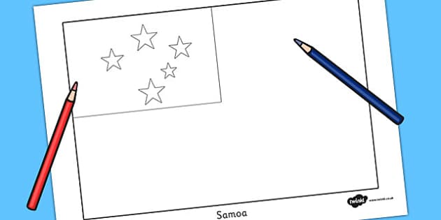 Samoa Activity | Flag | Colouring Sheet | Art | Twinkl