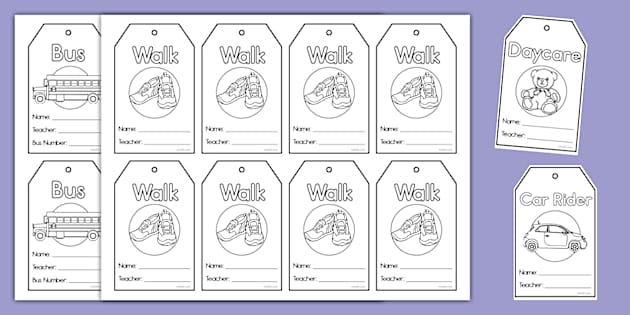 Dismissal Tags (teacher made) - Twinkl