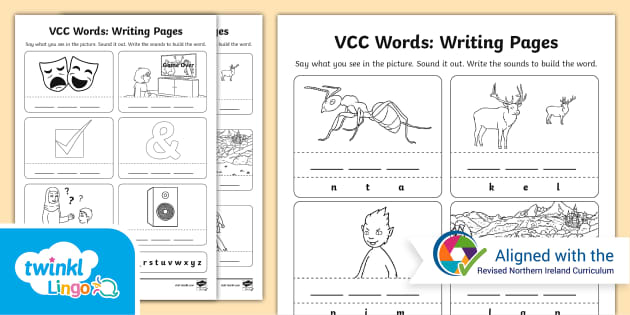 NI Linguistic Phonics Stage 2 VCC Writing Activity Sheets