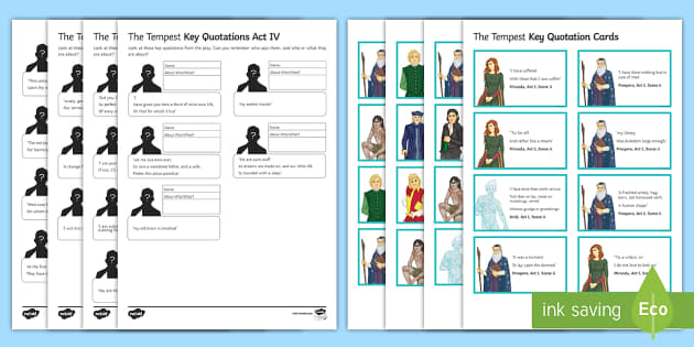 GCSE The Tempest Key Quotations Resource Pack (teacher made)