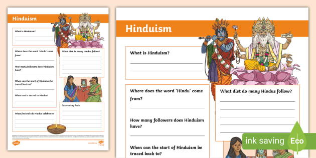 Hinduism Fact File Template (l'enseignant a fait) - Twinkl