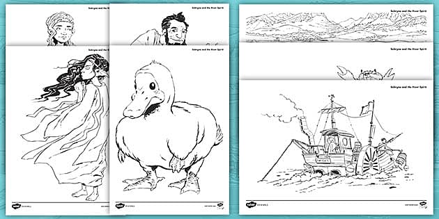 Sabryna and the River Spirit KS2 Colouring Pages