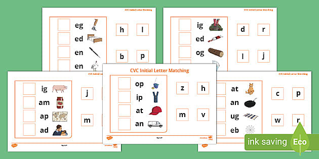 Older Learners CVC Initial Letter Matching Workstation