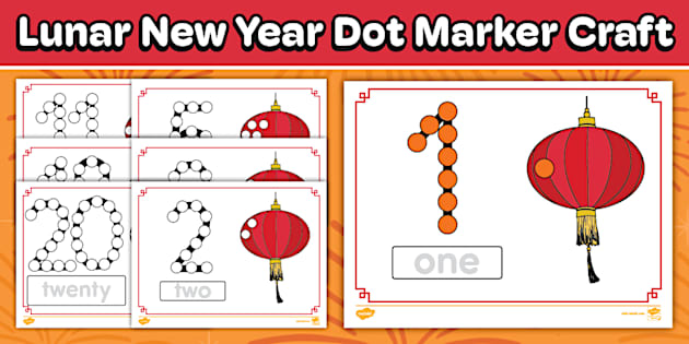 Lunar New Year Dot Marker Counting 1-20 Craft