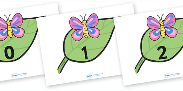Numbers 0-20 on Butterflies (Hecho por educadores) - Twinkl