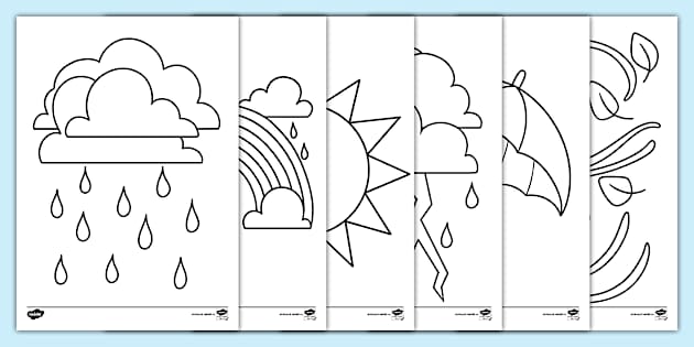 Vremea – Primele mele desene de colorat - Twinkl
