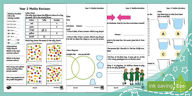 Year 2 Non-Statutory SATs: Parent's Maths Revision Activity Worksheets