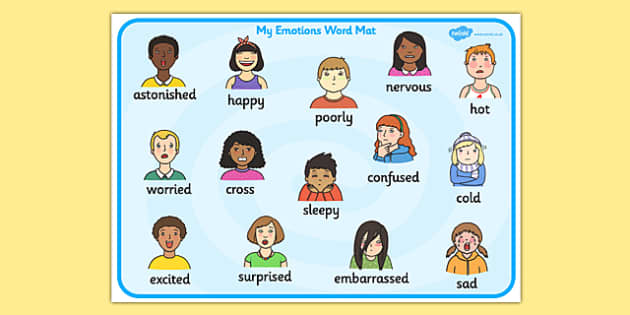 My Feelings Word Mat ESL Emotions Vocabulary My Feelings Word Mat ESL Emotions Vocabulary