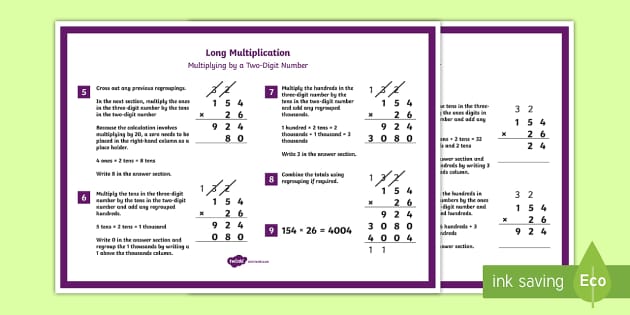 Long Multiplication Poster teacher Made 