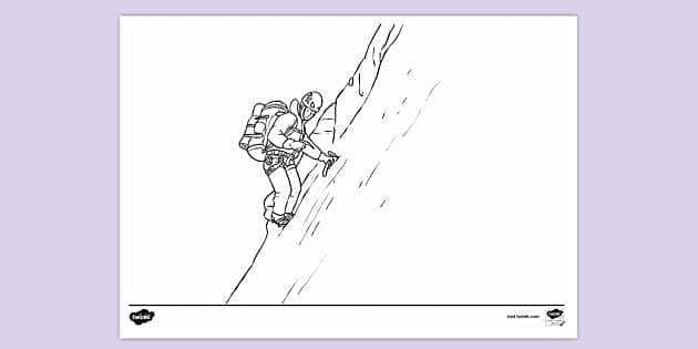 Climber on an Incline Colouring Sheet | Colouring Sheets