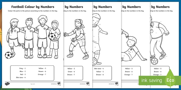 Football Colour By Numbers Creative Maths Resources football-colour-by-numbers-creative-maths-resources