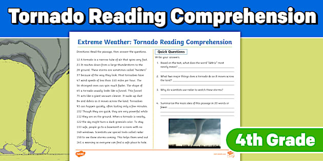 Extreme Weather: Tornado 60-Second Reading Comprehension