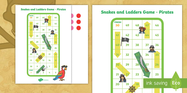 FREE! - Snakes and Ladders Activity (Pirates) (teacher made)