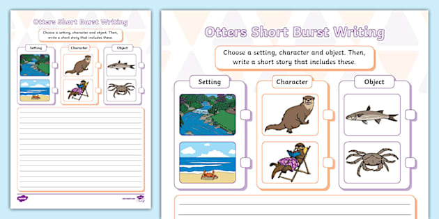 Otters Short Burst Writing Template (Teacher-Made) - Twinkl