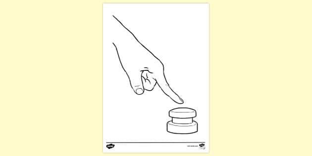 FREE! - Finger Pressing a Buzzer Colouring Sheets | Colouring Pages