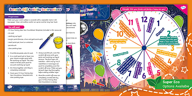 12-Hour Family New Year Countdown (teacher made) - Twinkl