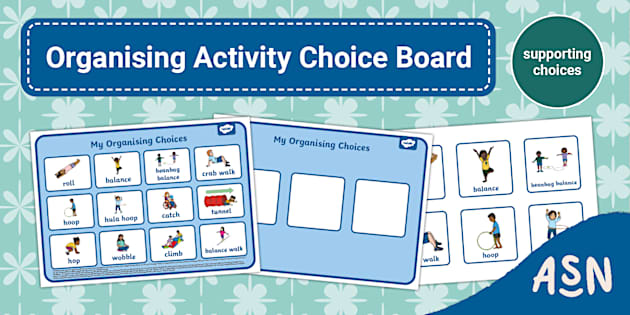 Sensory Activities - Organising Activity Choice Board