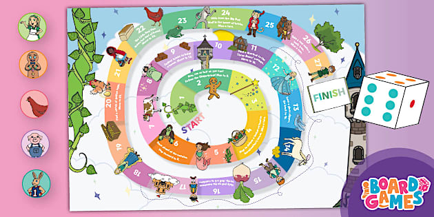 Traditional Tales Board Game (teacher made) - Twinkl