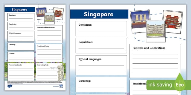 Singapore Fact File Template (Lehrer gemacht) - Twinkl