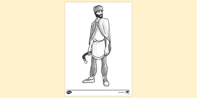 Free Bronze Age Man In Hat Colouring Sheet Colouring Twinkl