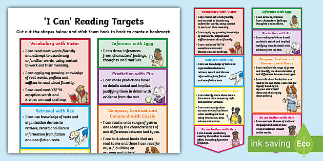 Year 5 'I Can' Reading Target Bookmark (teacher made)