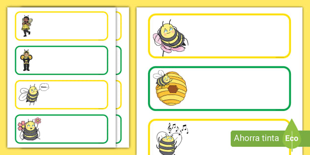 Tarjetas: Etiquetas editables para Spelling Bee