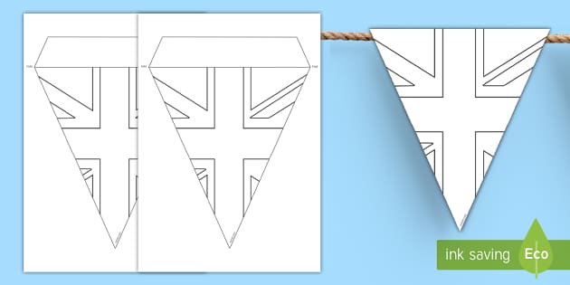 Union Jack Template Display Bunting - union flag, great Britain