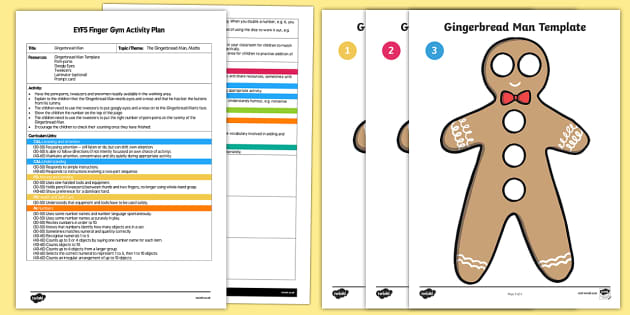 Eyfs The Gingerbread Man Finger Gym Plan And Resource Pack