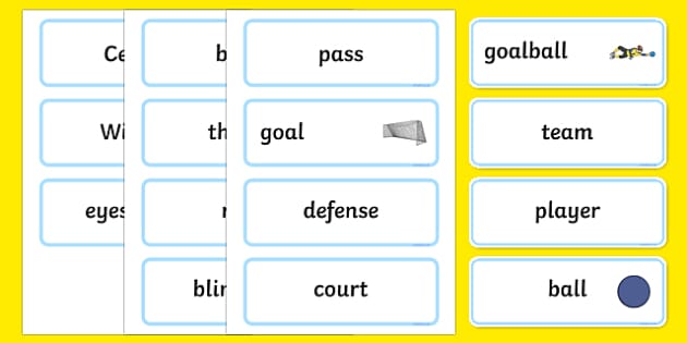The Paralympics Goalball Word Cards (teacher made) - Twinkl
