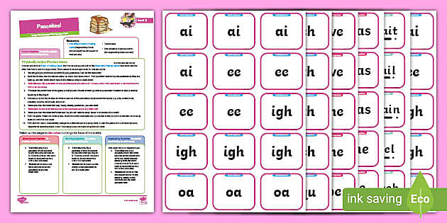 Physically Active Phonics Game: Level 3 Pancakes! - Twinkl