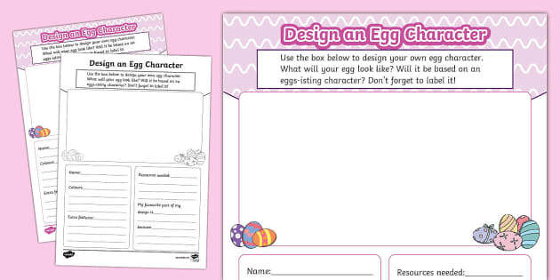 Design an Egg Character Worksheet (teacher made) - Twinkl