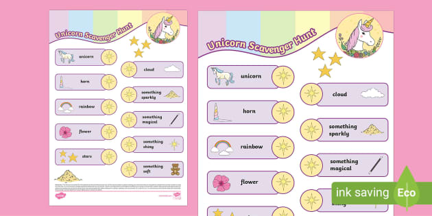Unicorn Scavenger Hunt (teacher made) - Twinkl