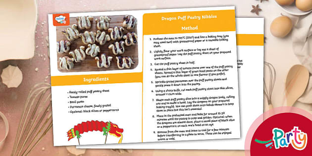 Dragon Puff Pastry Nibbles - Lunar New Year Recipe | Twinkl Party