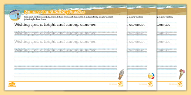 KS2 Journey to Continuous Cursive: Summer Handwriting Practice Activity