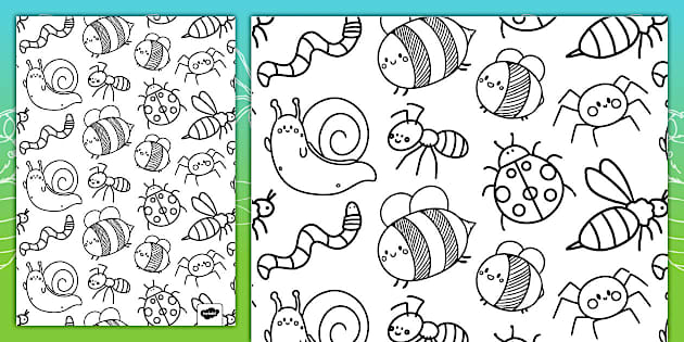 Feuille de coloriage : Les petites bêtes (Teacher-Made)