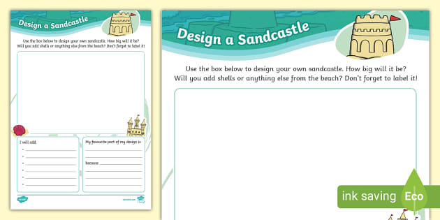 Design a Sandcastle Worksheet (teacher made) - Twinkl