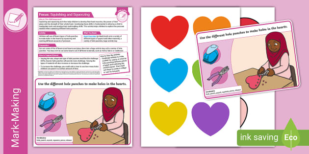 Fine Motor Skills Mark-Making Activity: Hole Punch Hearts
