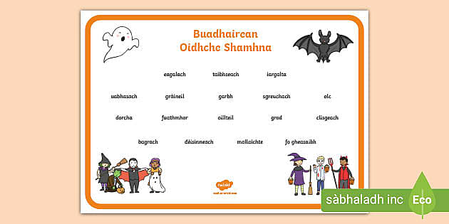 Oidhche Shamhna Brat-fhacail (teacher made) - Twinkl