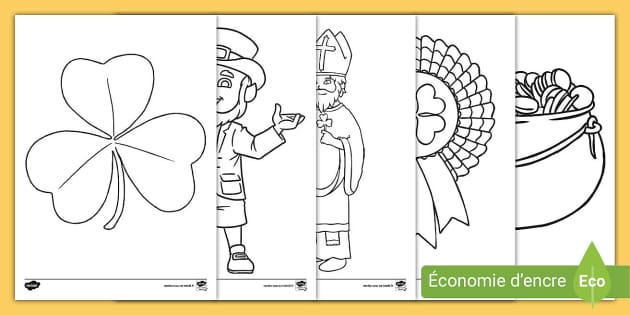 Coloriages de la Saint-Patrick (teacher made) - Twinkl