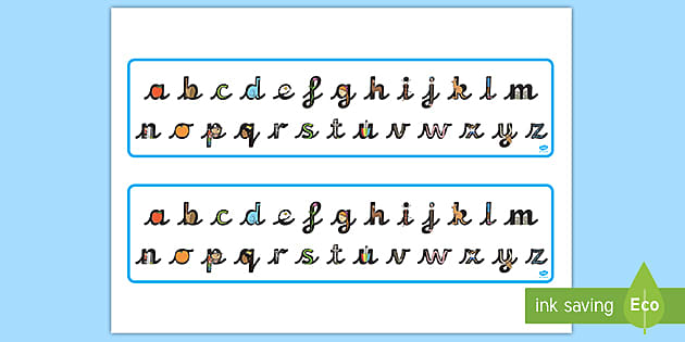 Continuous Cursive Alphabet Letter Shapes Strips