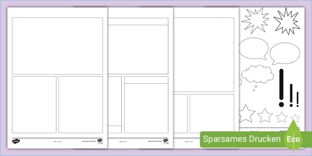 Blanko Comic-Strip-Vorlagen: Schreibvorlagen für kreatives Schreiben