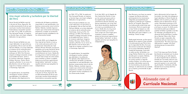 Comprensión lectora: Historia de María Parado de Bellido