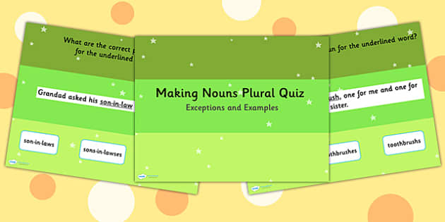 Making Noun Plural Tricky Examples and Exceptions SPaG PowerPoint