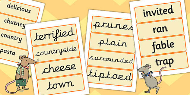 The Town Mouse and the Country Mouse Word Cards - Twinkl