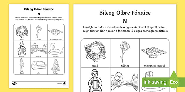 Bileog Oibre Fónaice N (teacher made) - Twinkl