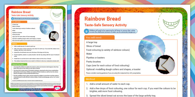 Taste-Safe Rainbow Bread Sensory Activity | Twinkl - Twinkl