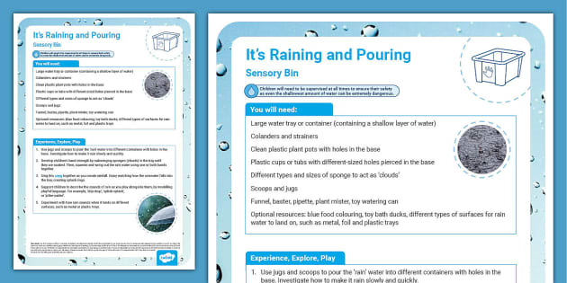 It's Raining it's Pouring Sensory Bin | Twinkl Early Years